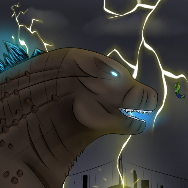 Godzilla vs Hulk - ibisPaint