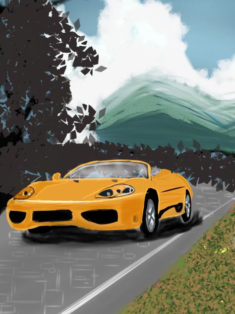 car in mountain - ibisPaint