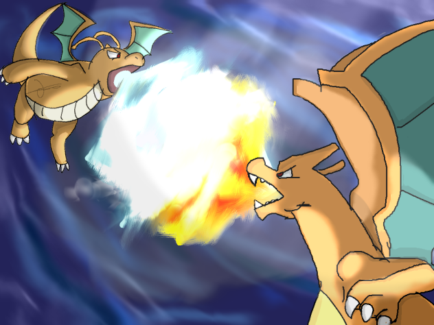 charizard vs dragonite - ibisPaint