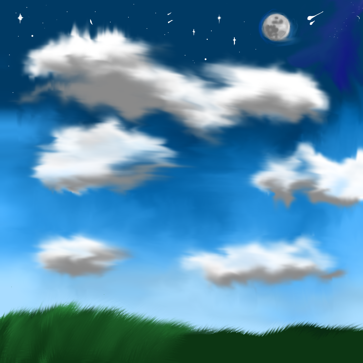 Cloudy night sky - ibisPaint