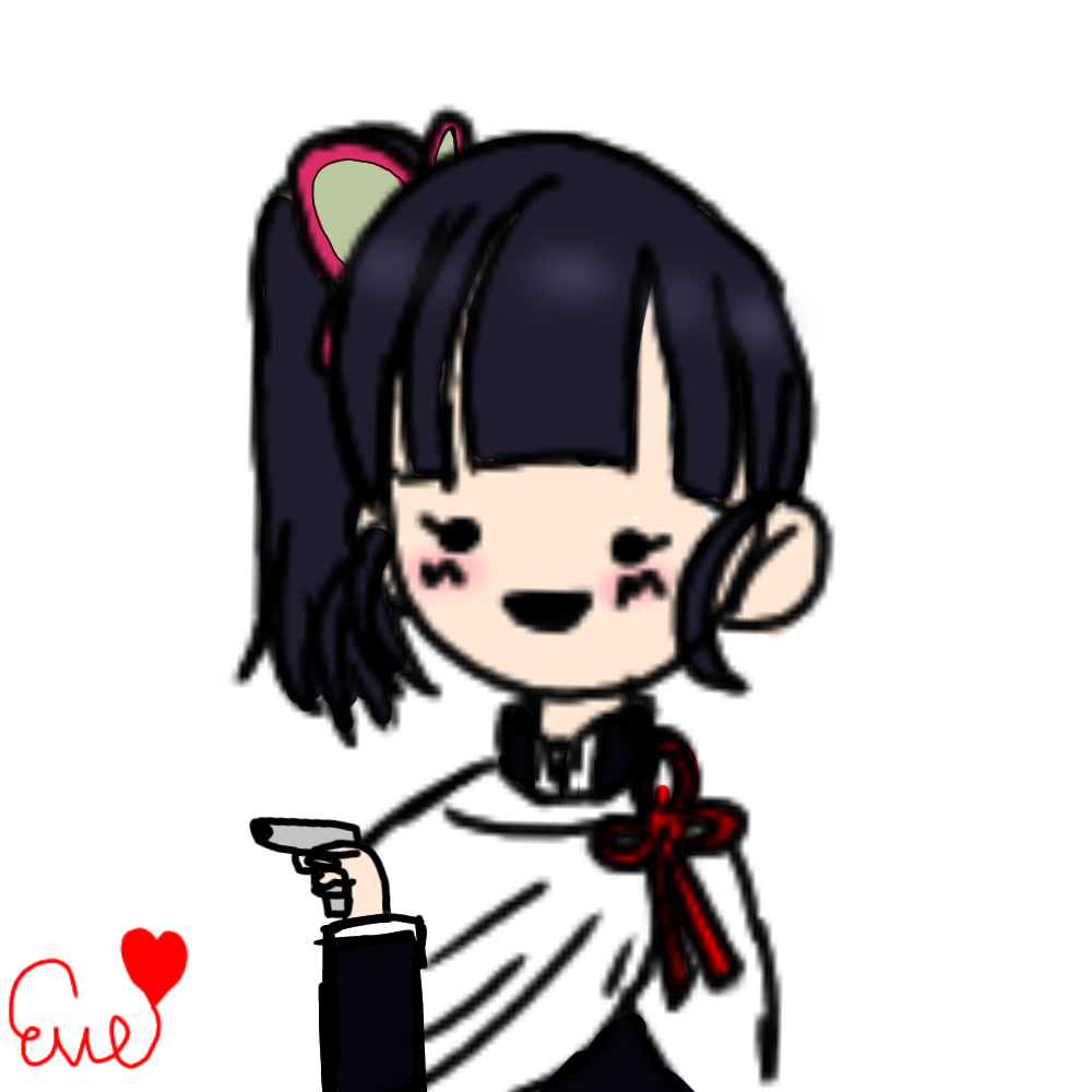 Kanao Tsuyuri holding GUN - ibisPaint