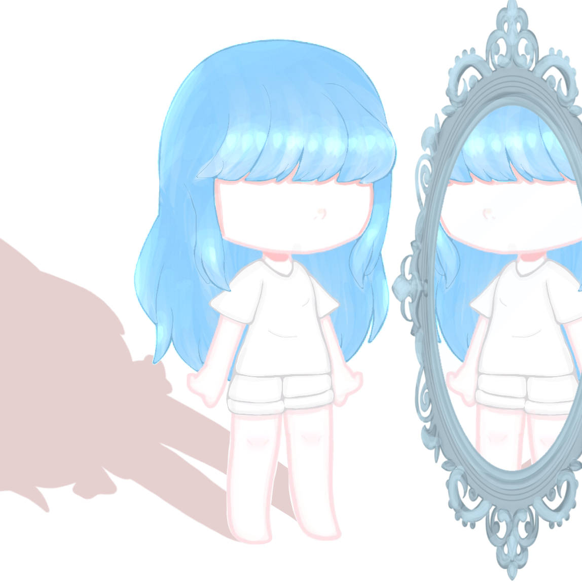 A gacha girl with light blue hair - ibisPaint