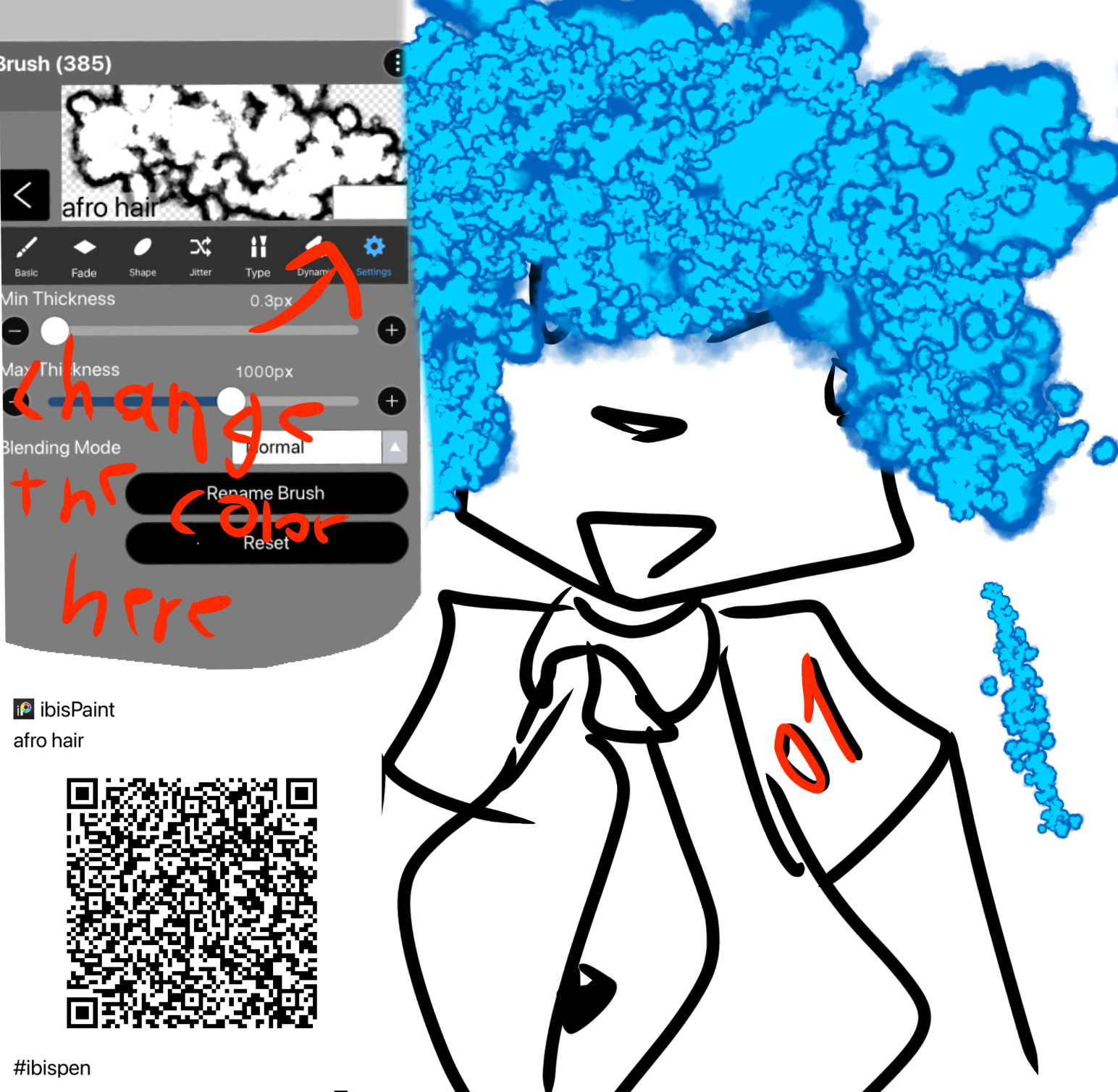 AFRO HAIR BRUSH - ibisPaint