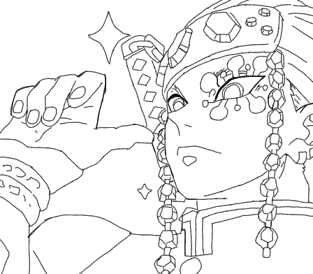 Tracing Tengen Uzui from Demon Slayer - ibisPaint