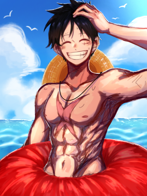 Luffy with a floater - ibisPaint