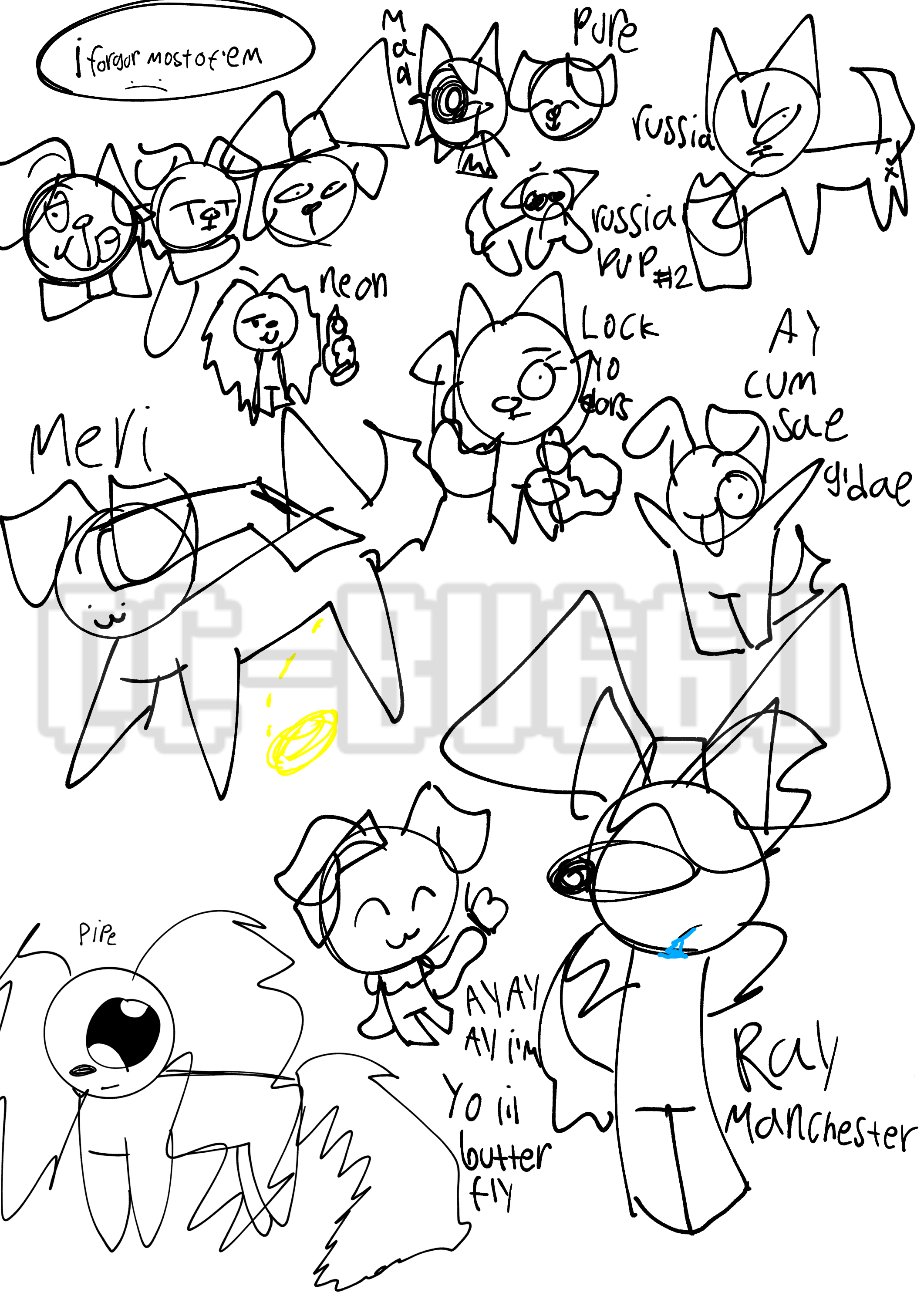 All of my dog ocs (Old and new) - ibisPaint