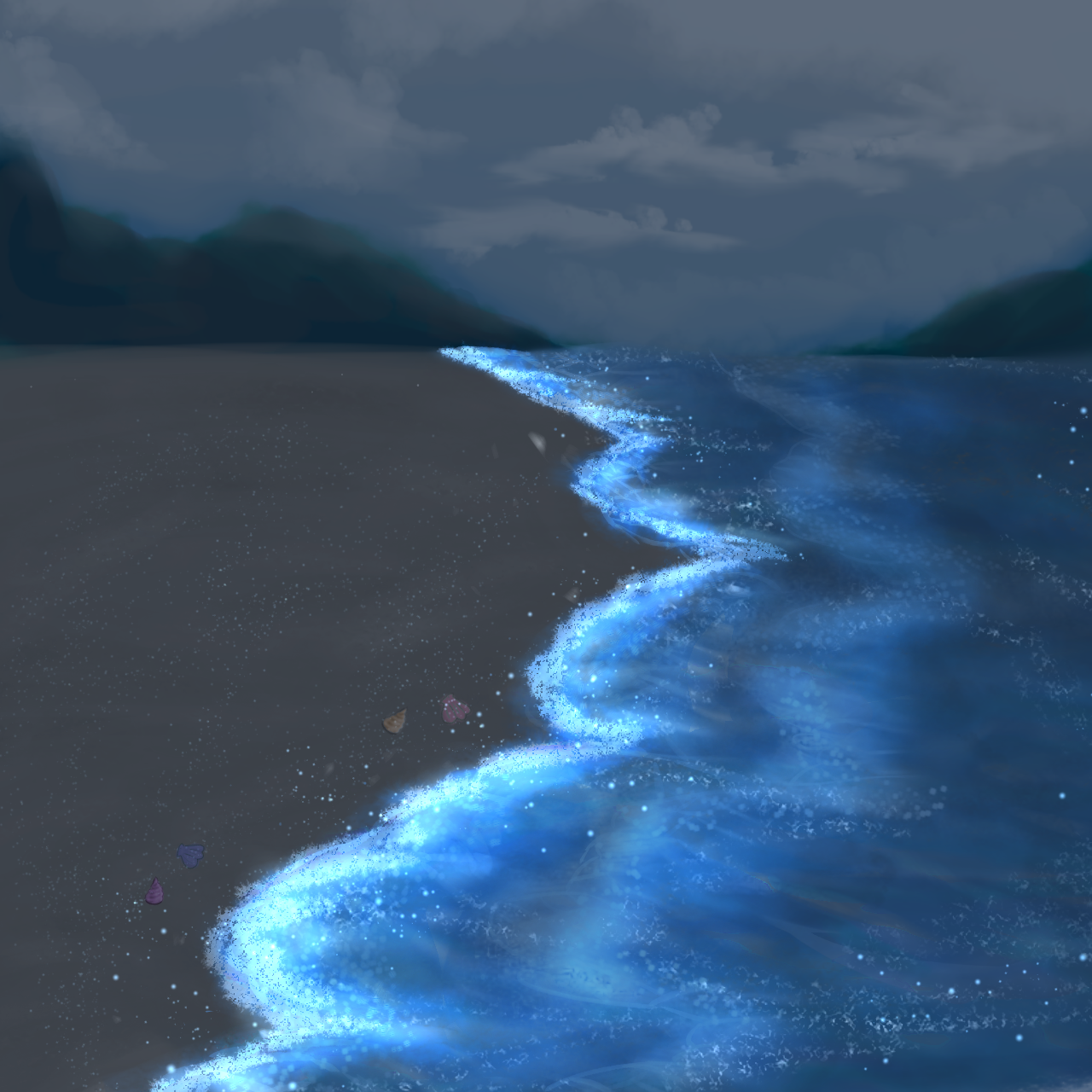 seaside (night) - ibisPaint