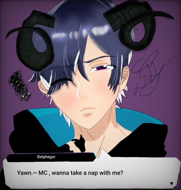 belphie obey me demon form drawing - ibisPaint