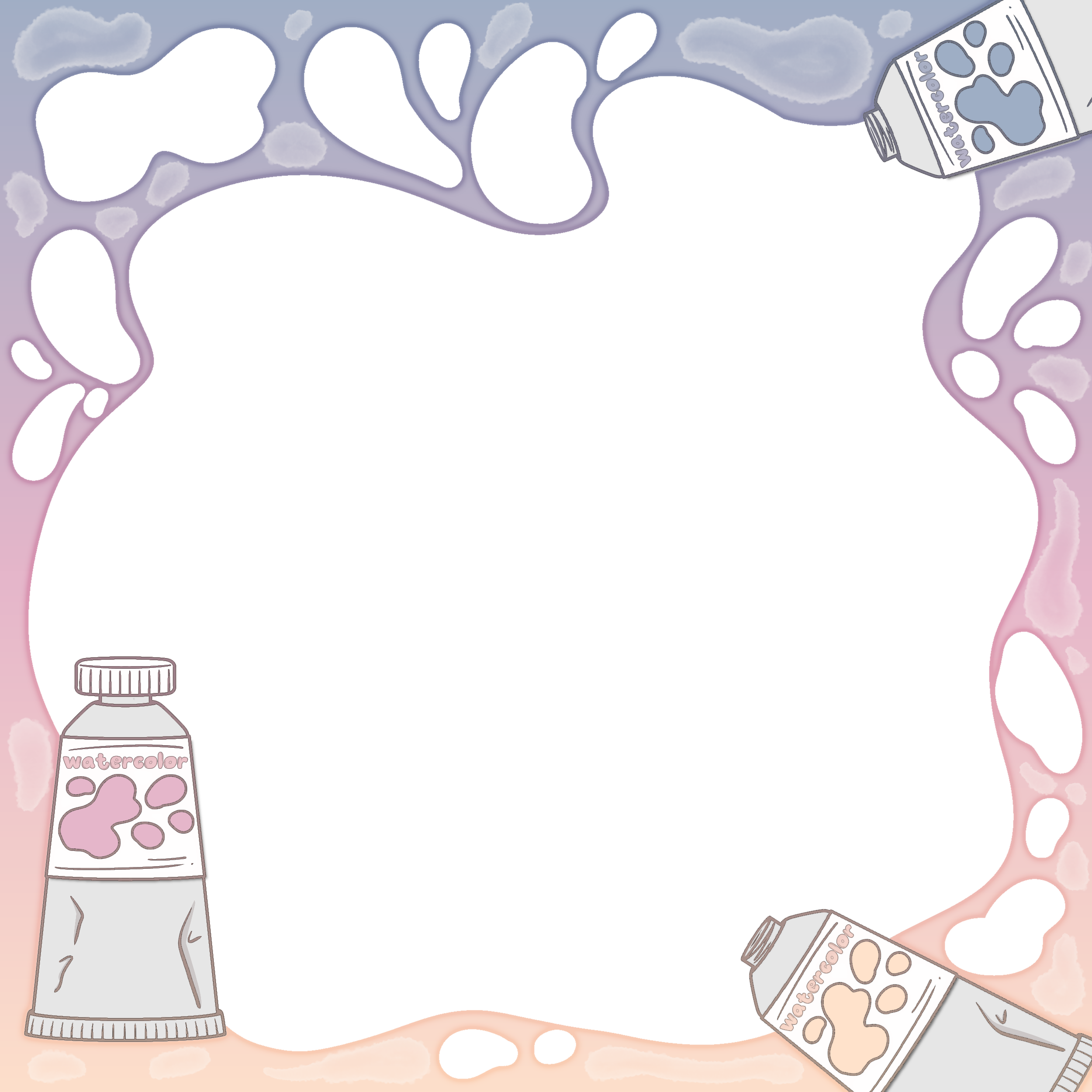 Watercolor Splash Frame - ibisPaint