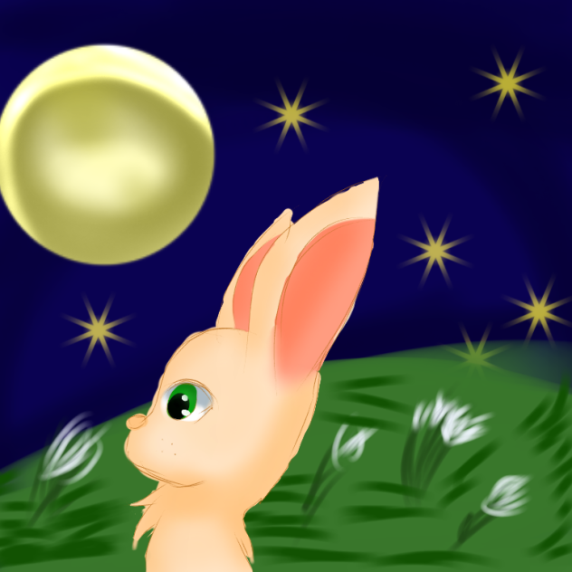 Rabbit...and...moon - ibisPaint