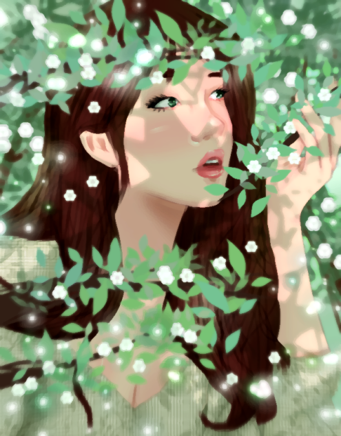 Green and White Forest - ibisPaint