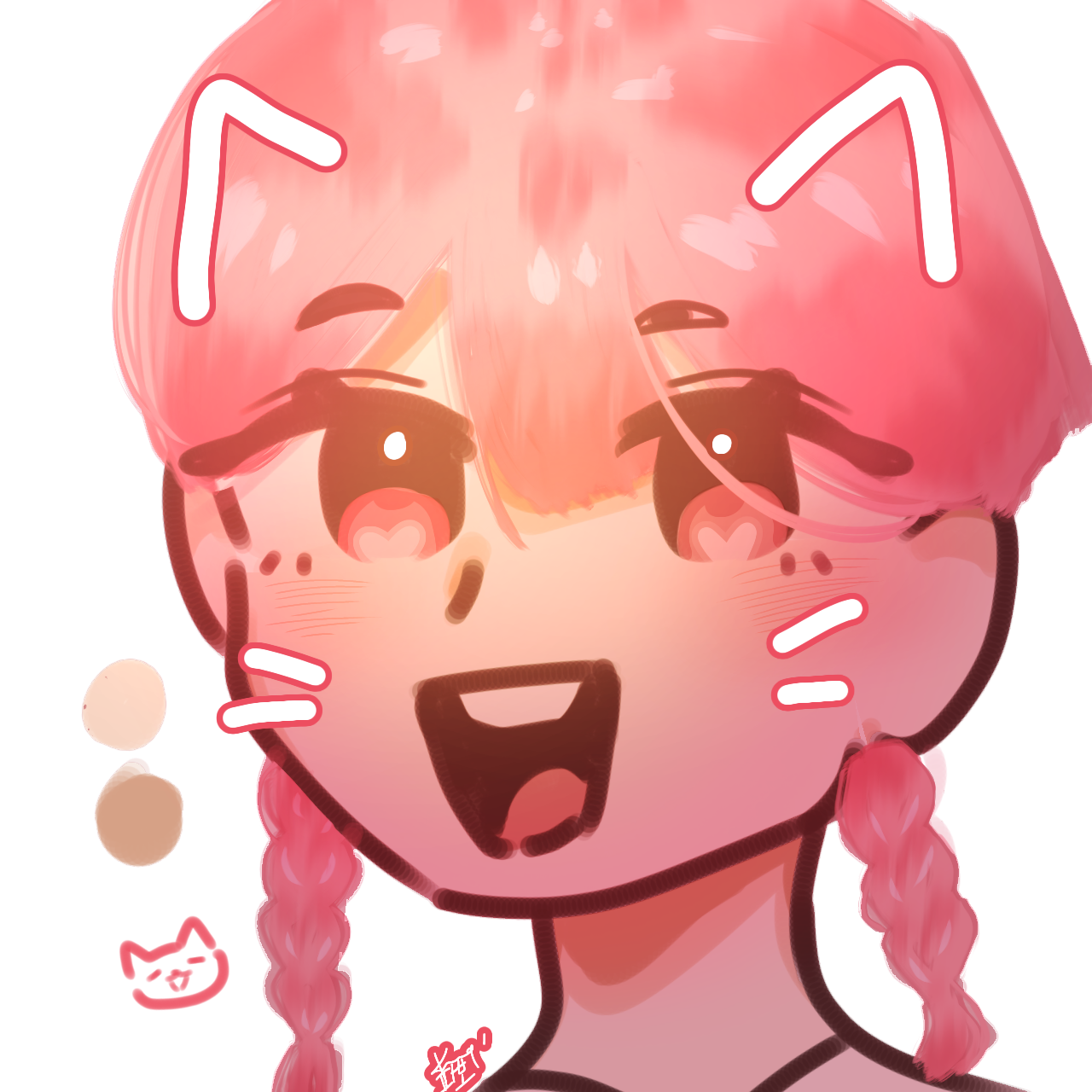Confident pink haired girl🤨 - ibisPaint