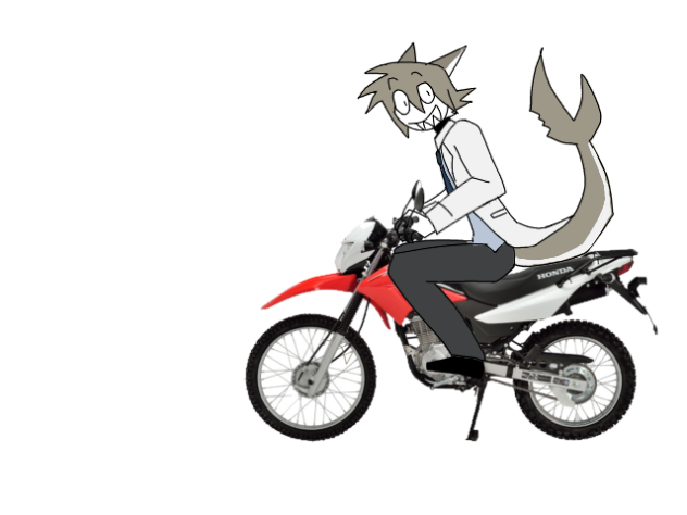 shark guy ride motorcycle - ibisPaint