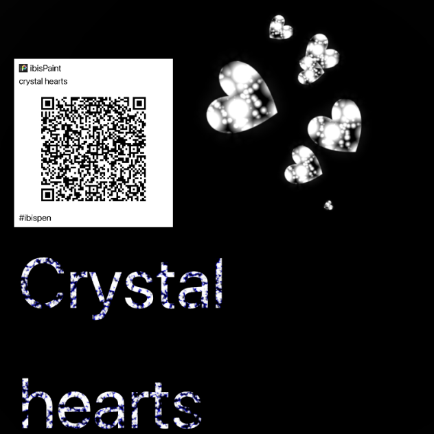 Crystal hearts brush QR code - ibisPaint