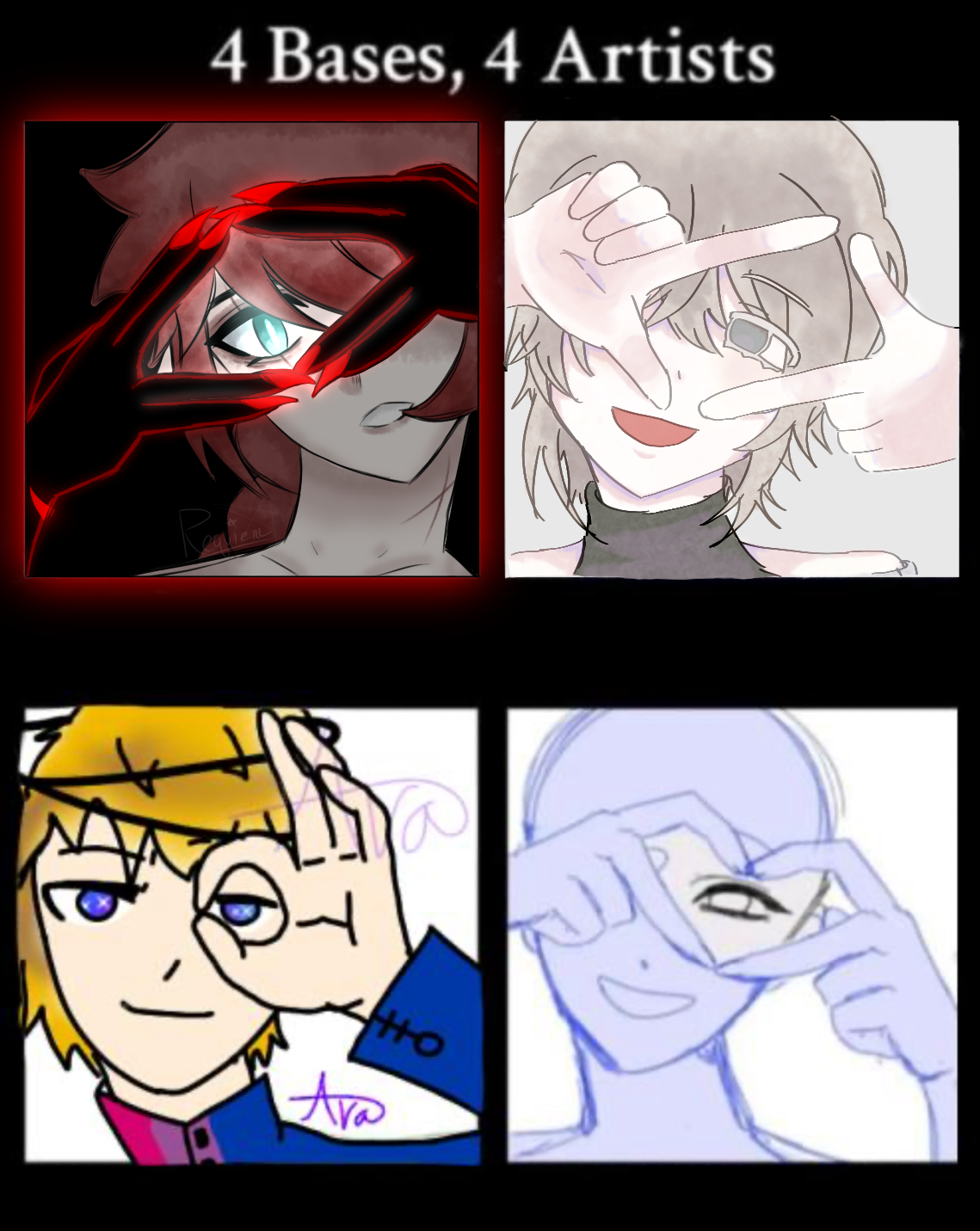 4 bases, 4 artistas collab - ibisPaint