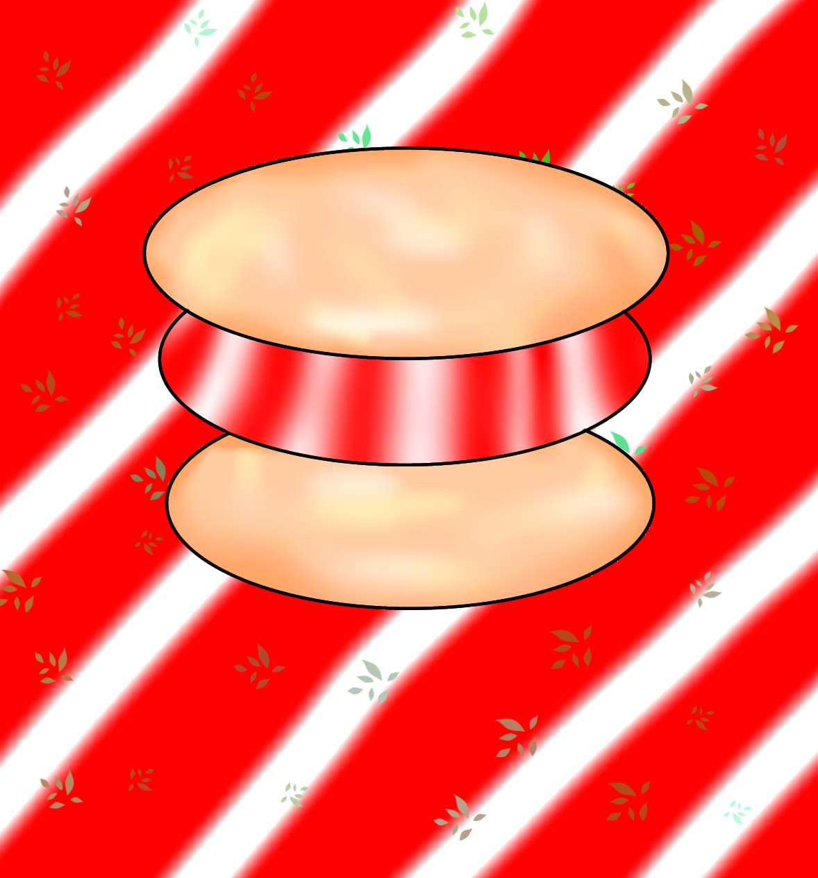 Sandwich cookie with peppermint filling - ibisPaint