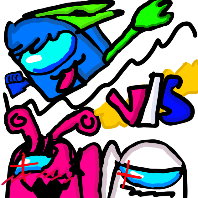 among us blue vs pink and white - ibisPaint