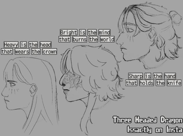 Three Headed Dragon (Sketch) - ibisPaint