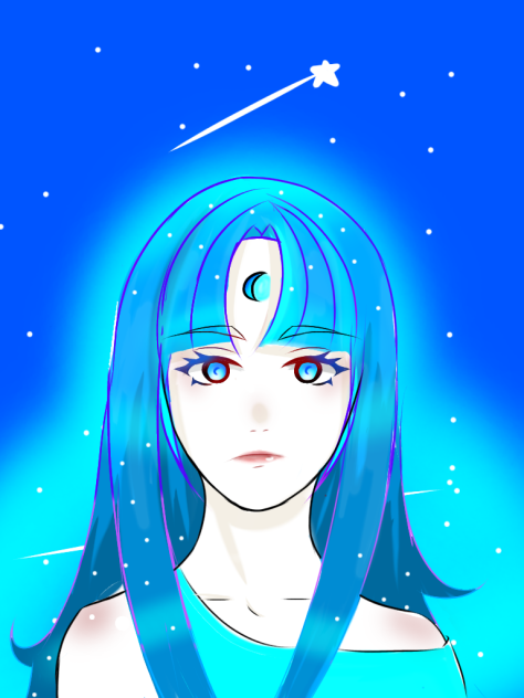 Deusa da Lua azul - ibisPaint