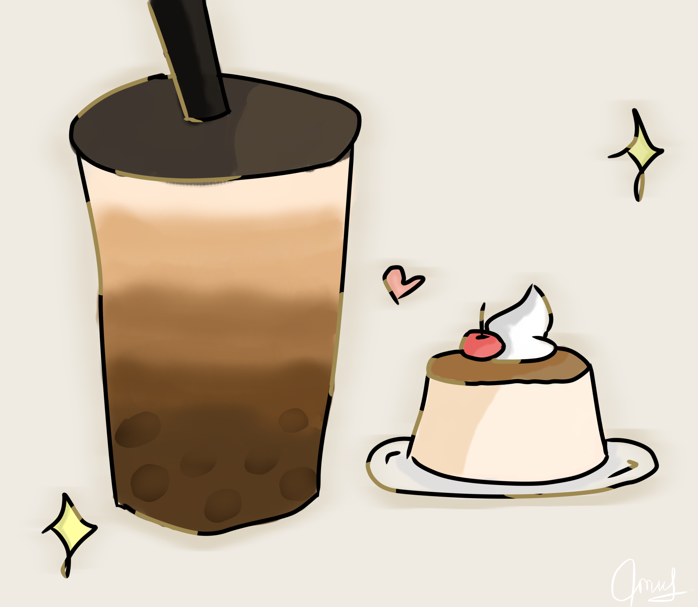 pudding & boba - ibisPaint