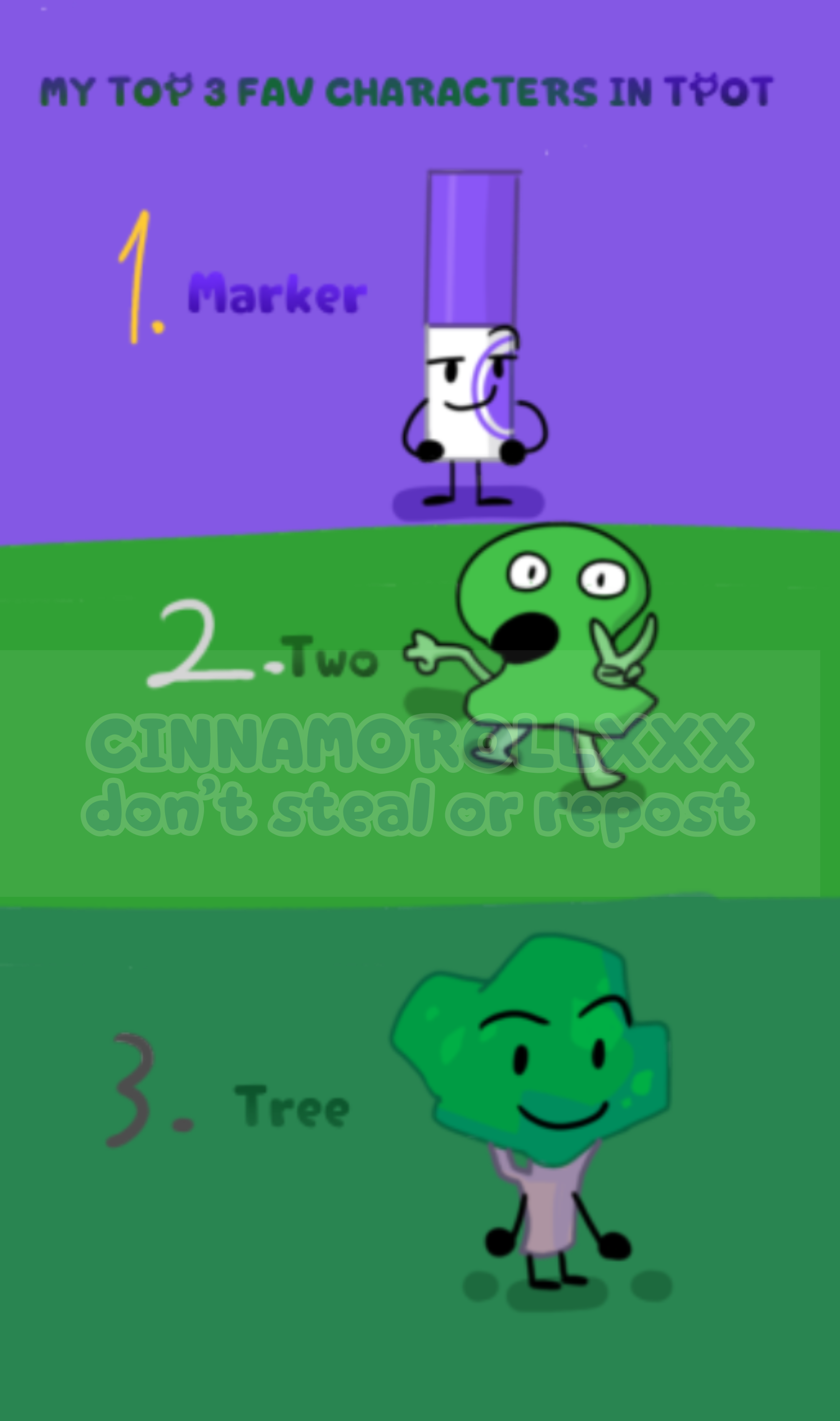 My top 3 TPOT characters - ibisPaint