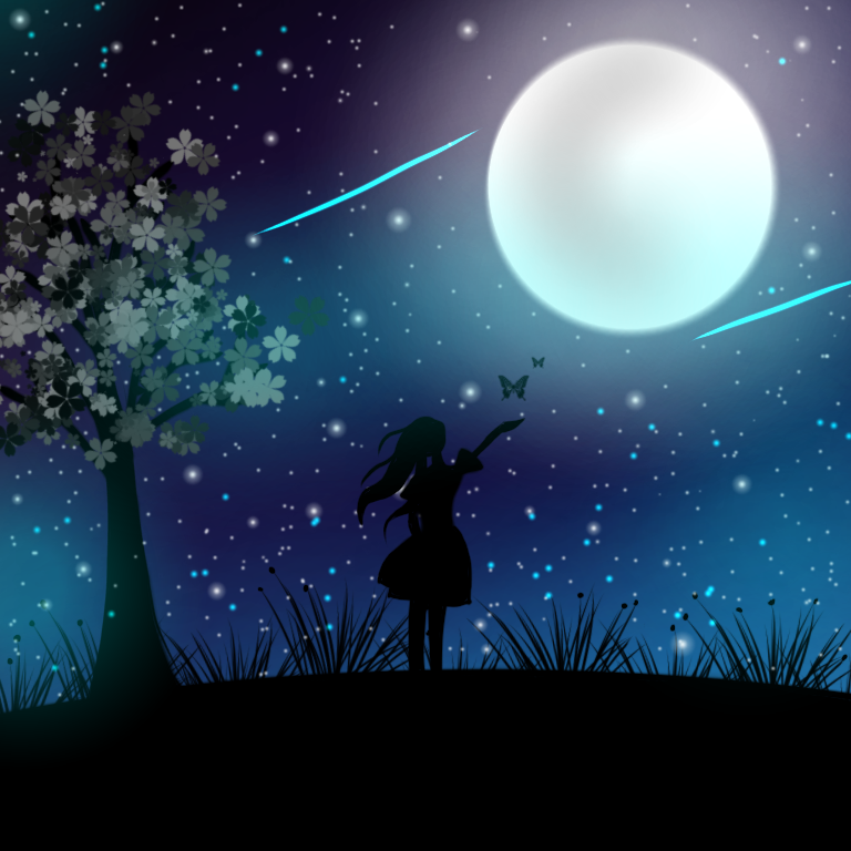 Malam melihat bulan - ibisPaint