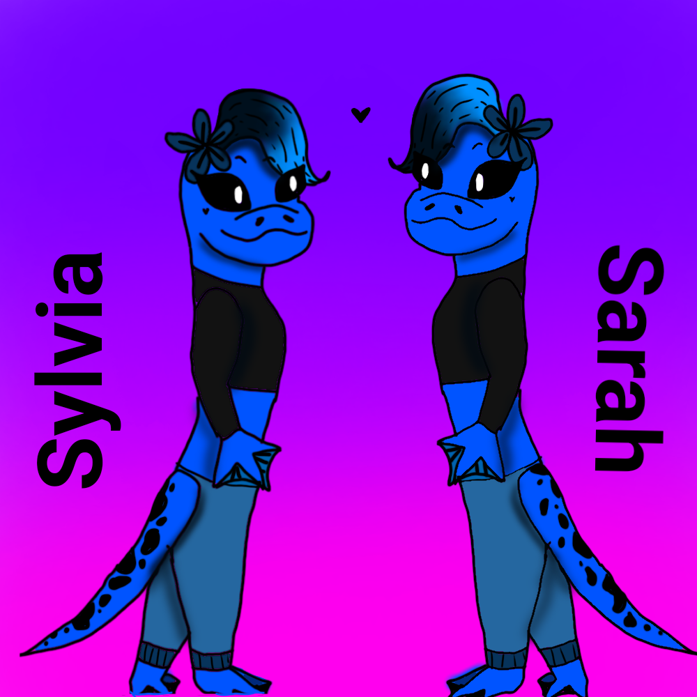 Sylvia and Sarah the salamander twins! - ibisPaint