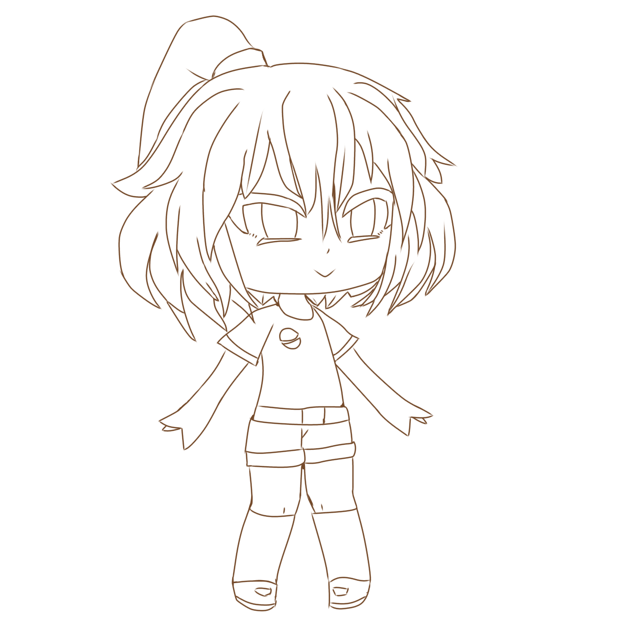 Gacha Club Default Girl Edit Lineart - ibisPaint