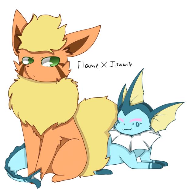 Flame(flareon) x Isabelle(vaporeon) - ibisPaint