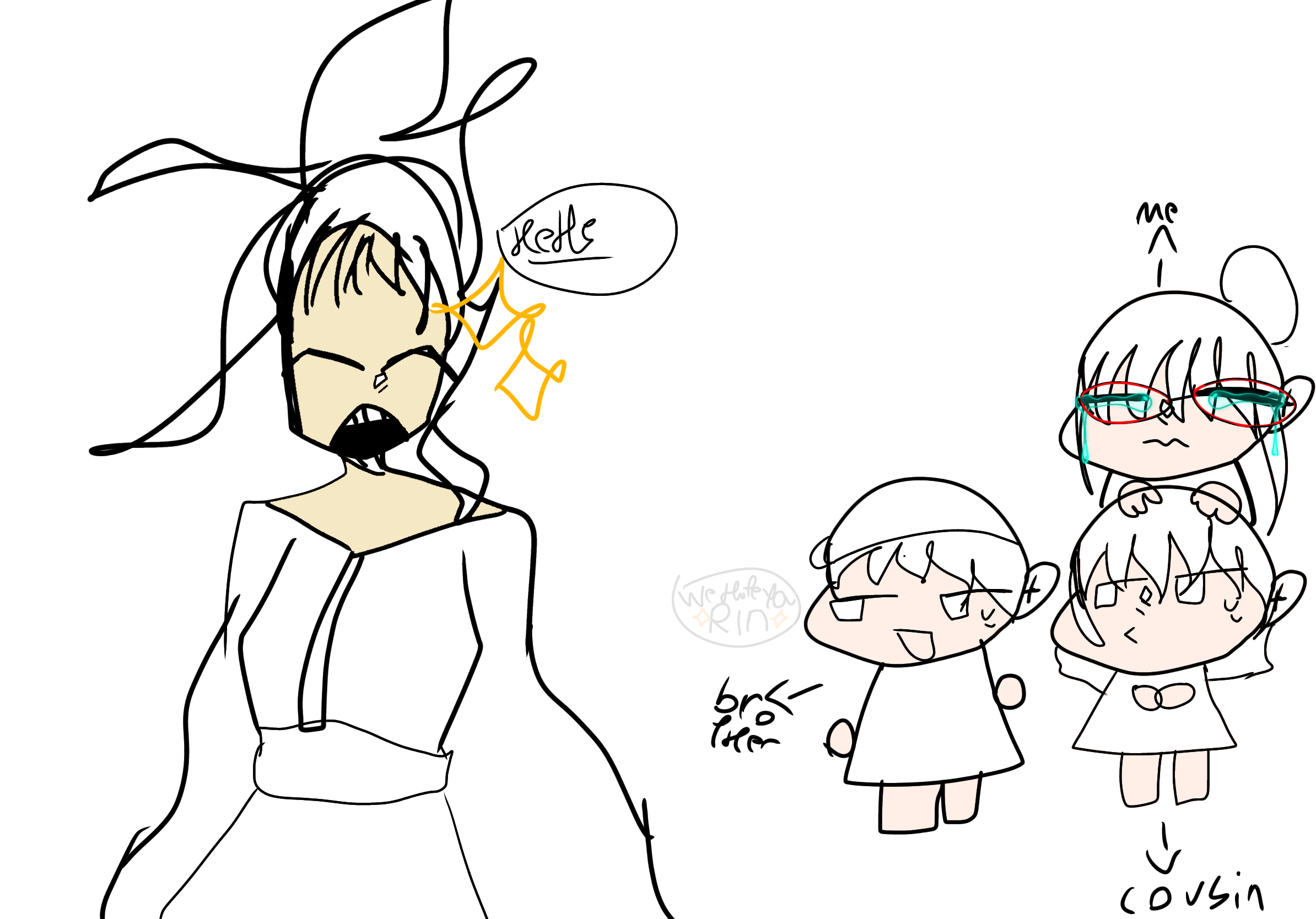 Me my brother and my cousin play mimic2 - ibisPaint