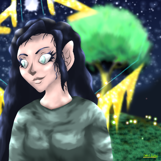 Stella Standing in the Moonlight - ibisPaint