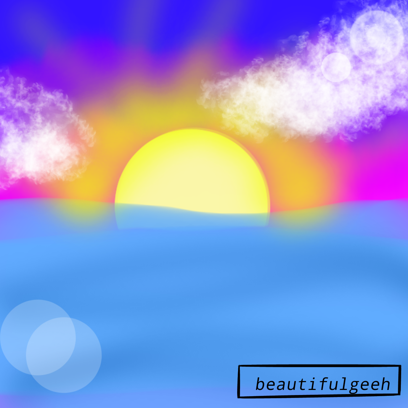 pôr do Sol nas ondas - ibisPaint