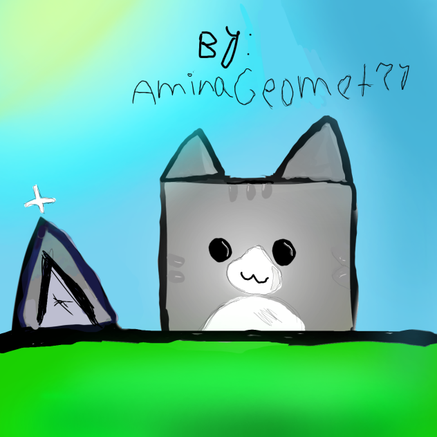 Geometry dash cat icon - ibisPaint