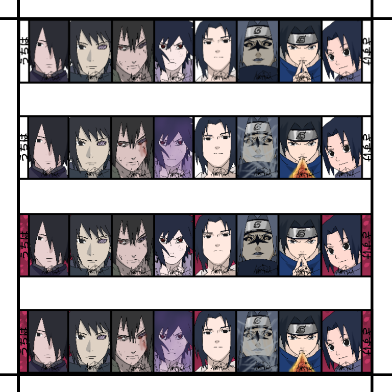 Sasuke Uchiha Evolution (4V Together) - ibisPaint
