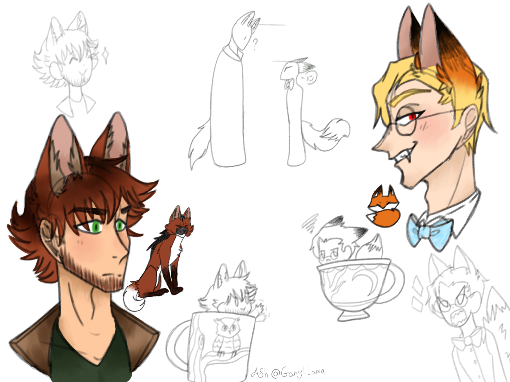 Fox And Maned Wolf - ibisPaint