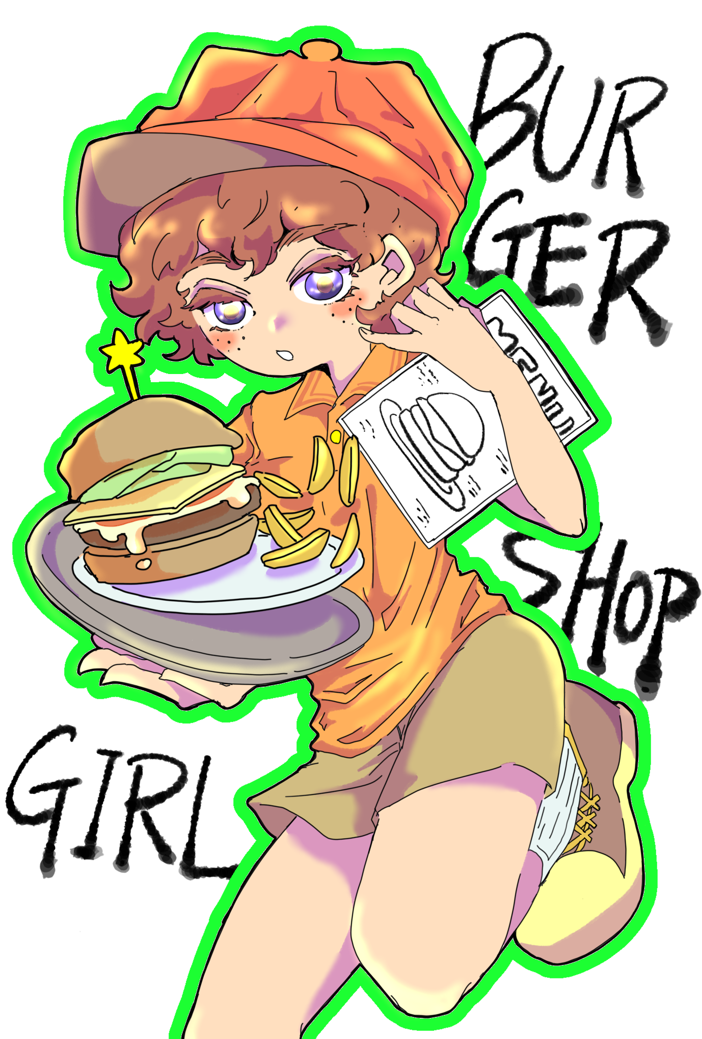 Burger Shop Girl. - ibisPaint