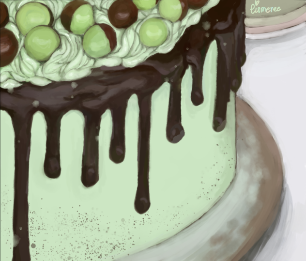 Mink cake with chocolate balls - ibisPaint