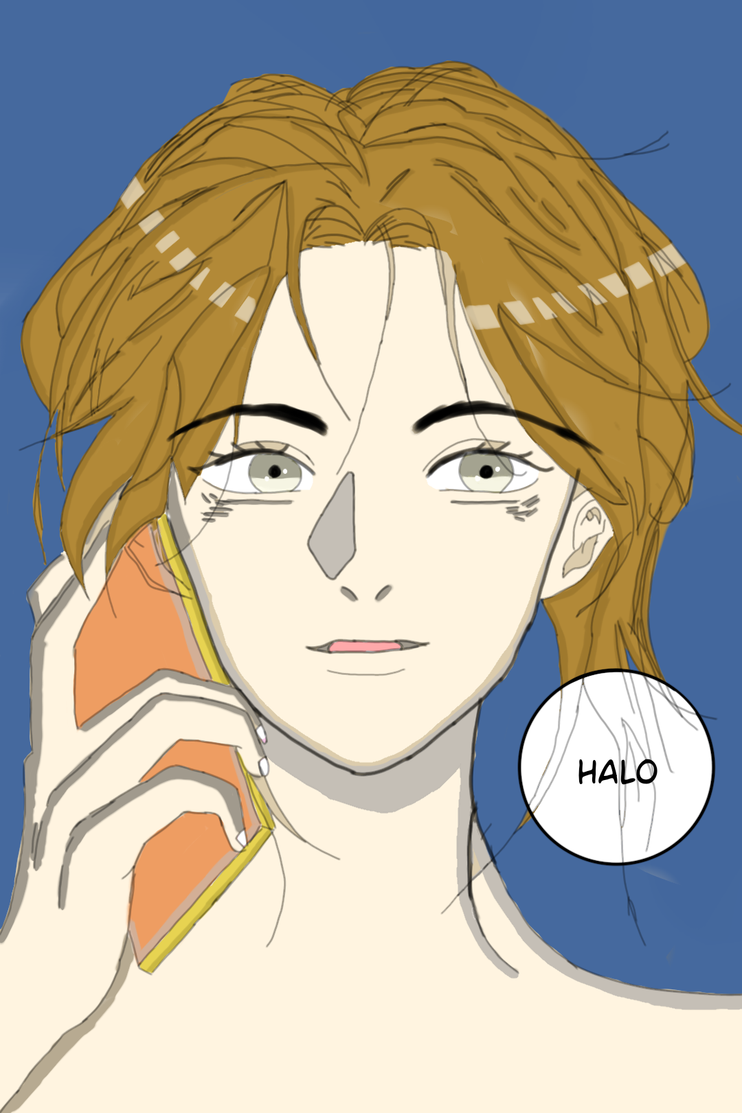 Lady And Phone - ibisPaint