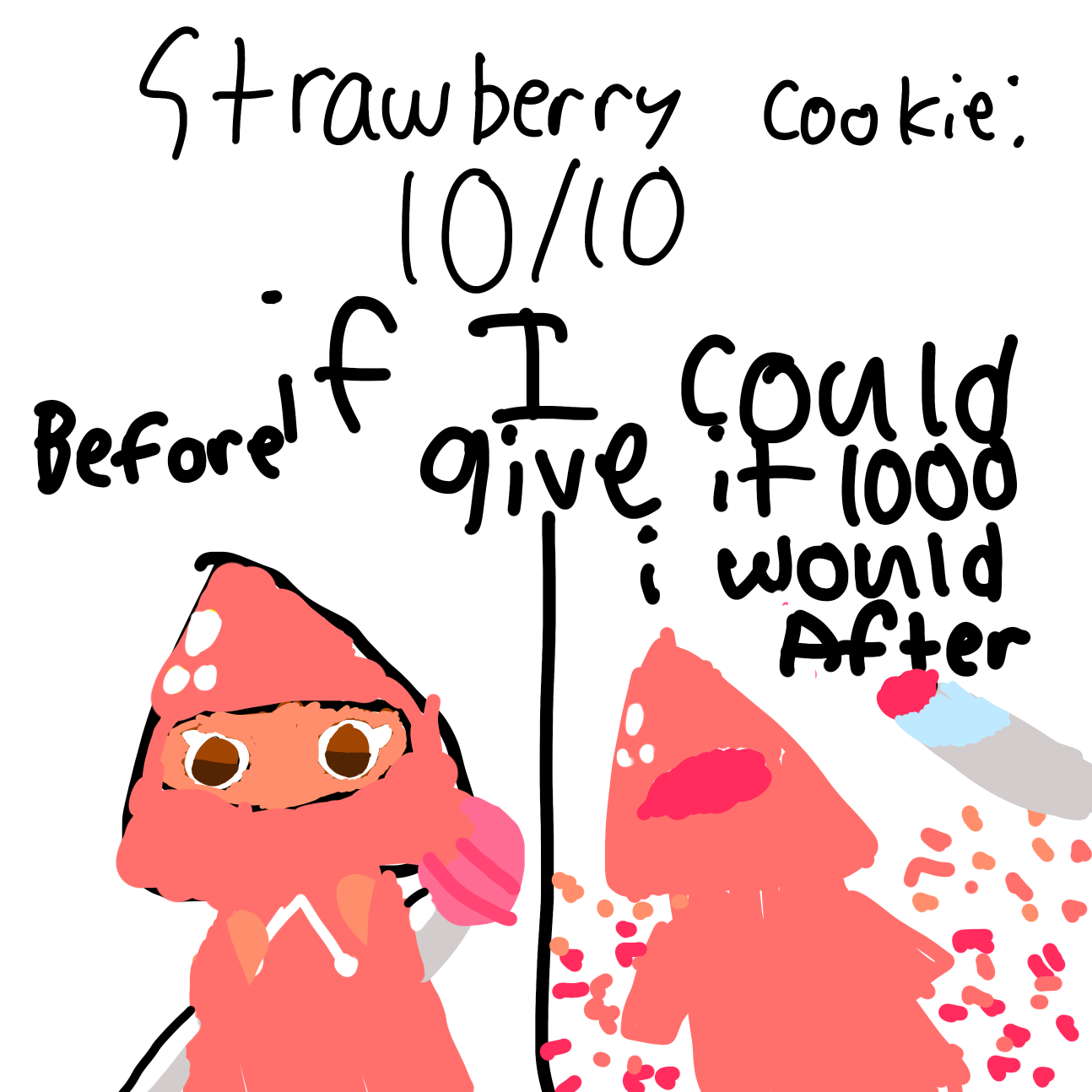 eating strawberry cookie - ibisPaint