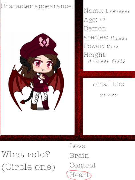Character Sheet for Welcome to hell.. - ibisPaint