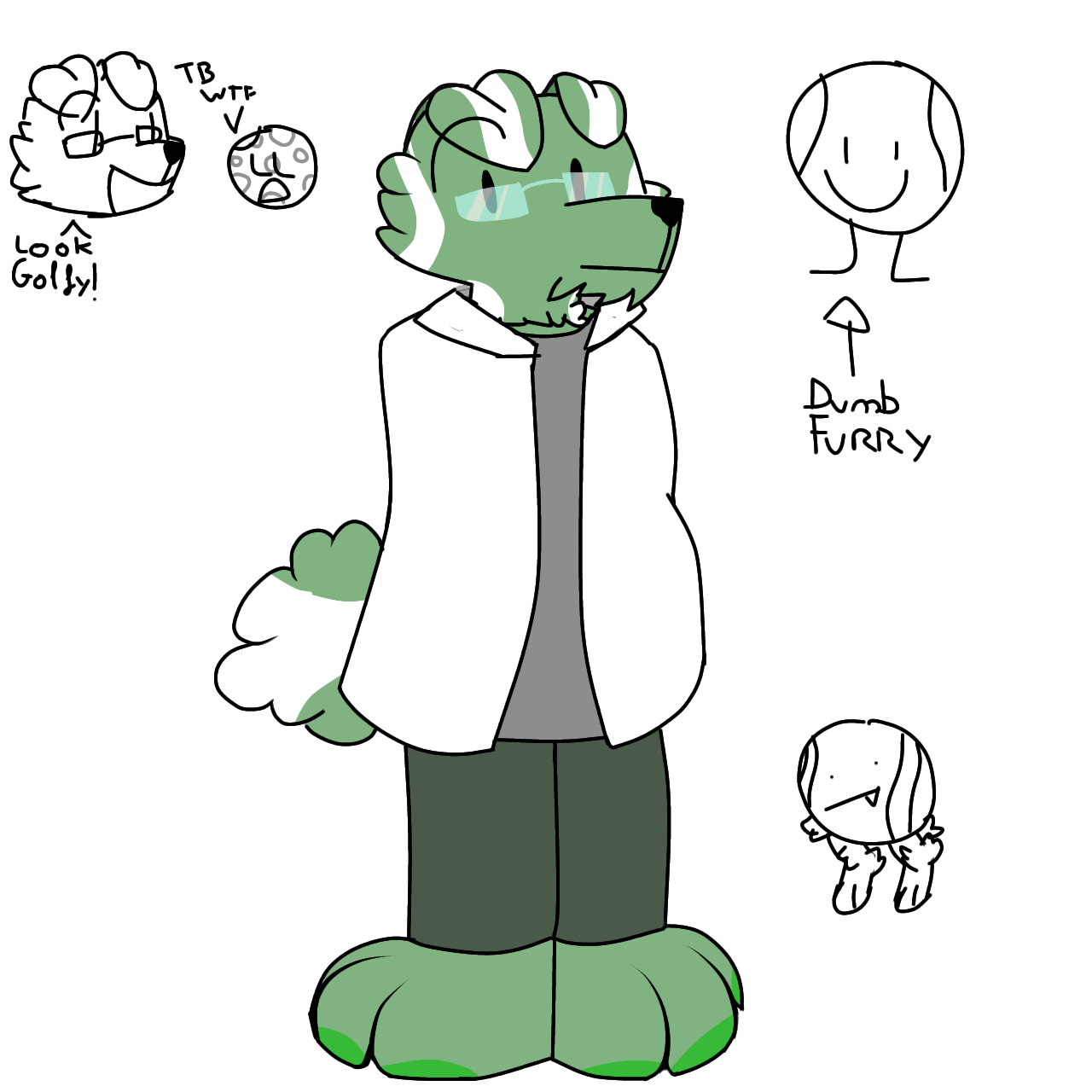 BFDI Tennis Ball as a furry - ibisPaint