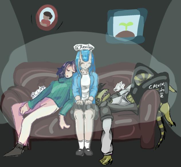sleeping on the couch Collab - ibisPaint