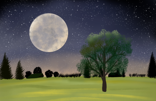 Full moon (reference photo not mine) - ibisPaint