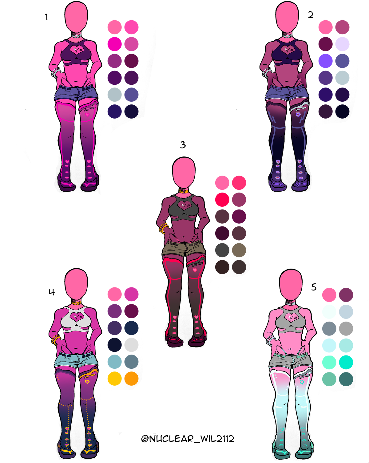 Cores das roupas de WAŁQÜÍŘIA - ibisPaint