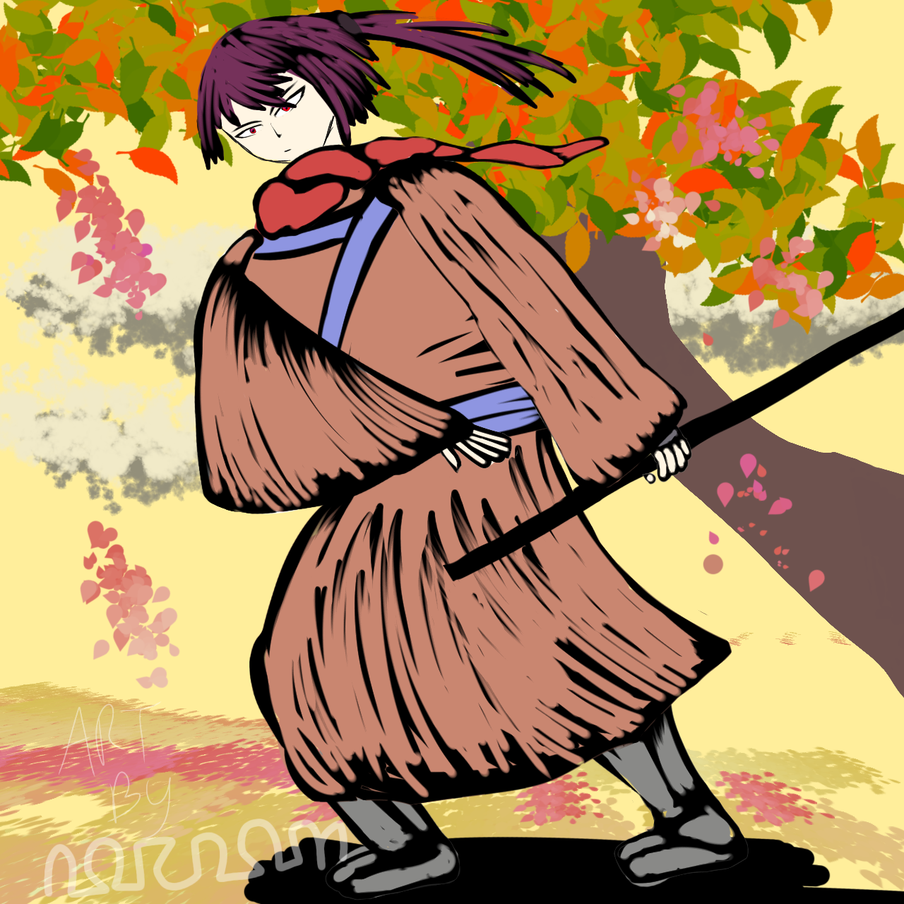 Ronin and Fallen Leaves - ibisPaint
