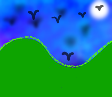 Night view of hills - ibisPaint