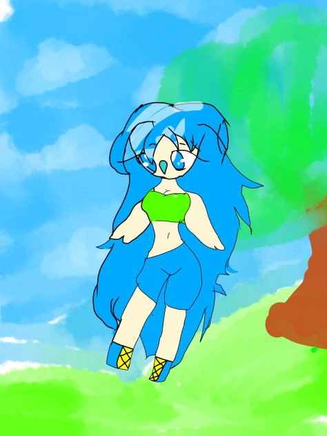 Blue Bird girl - ibisPaint