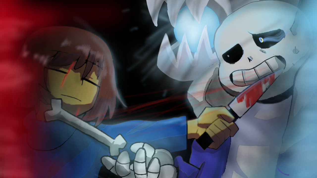 Genocide[UNDERTALE]SansVSFrisk Recolor2 - ibisPaint
