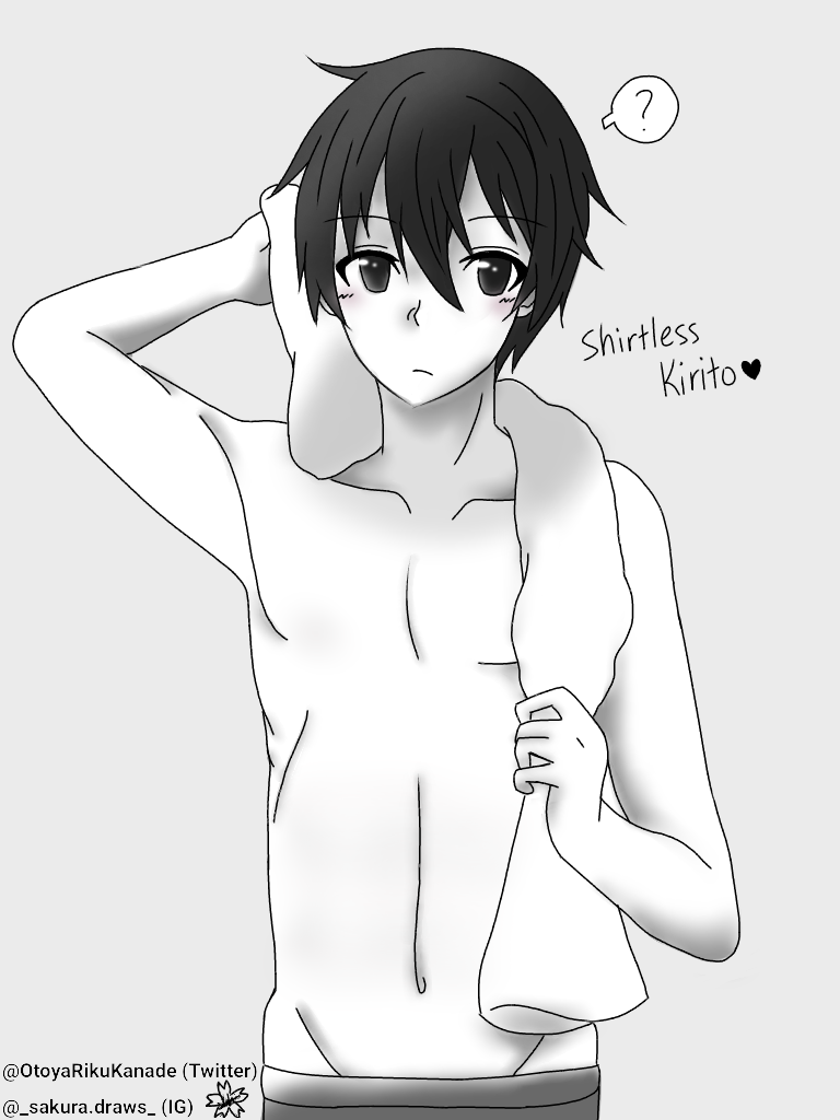 Shirtless Kirito - ibisPaint