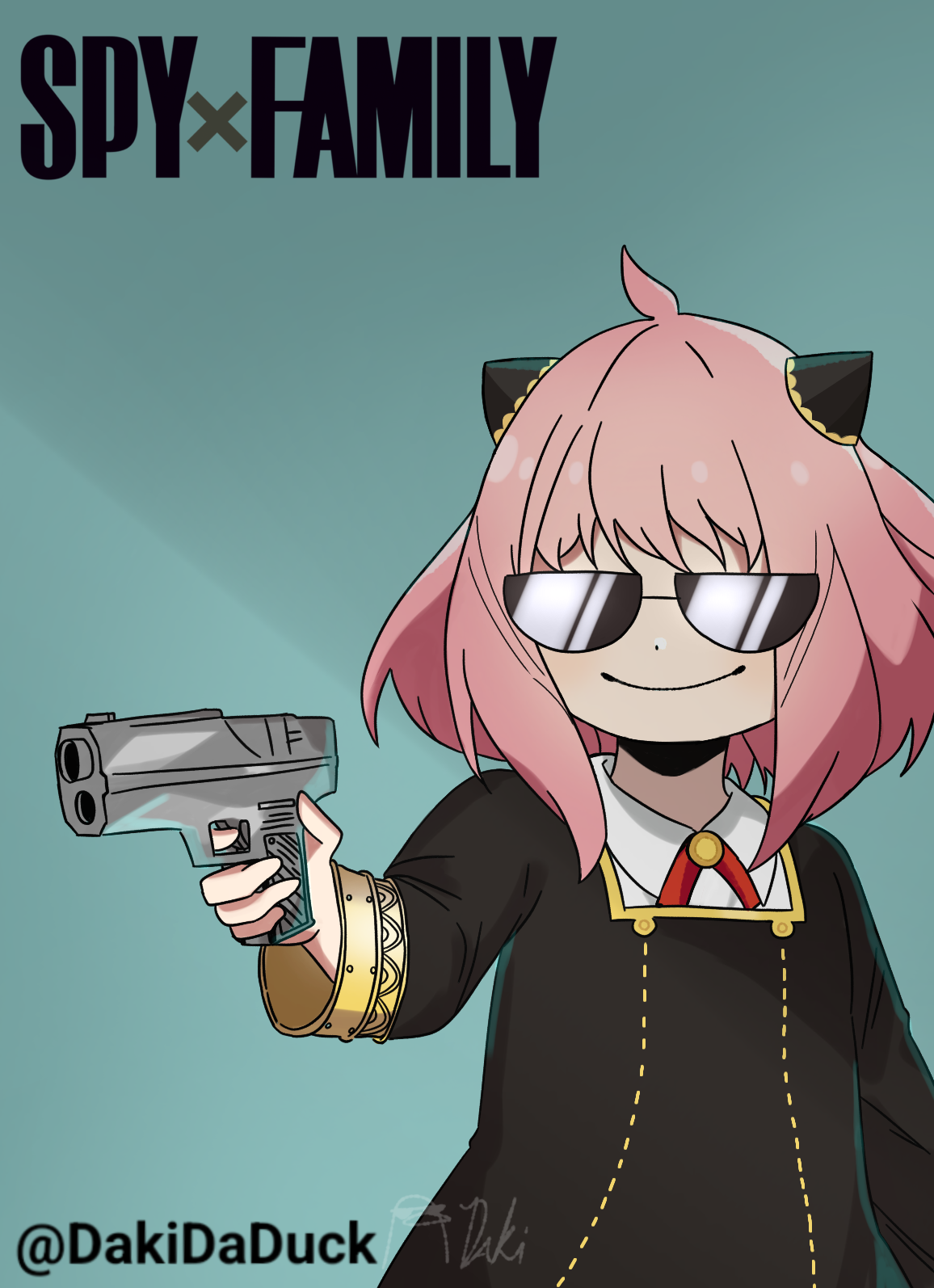 Anya with a gun owo - ibisPaint